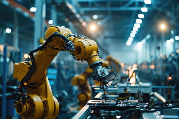 Premium Photo | AI driven robots for automated factory assembly Premium Photo | AI driven robots for automated factory assembly
