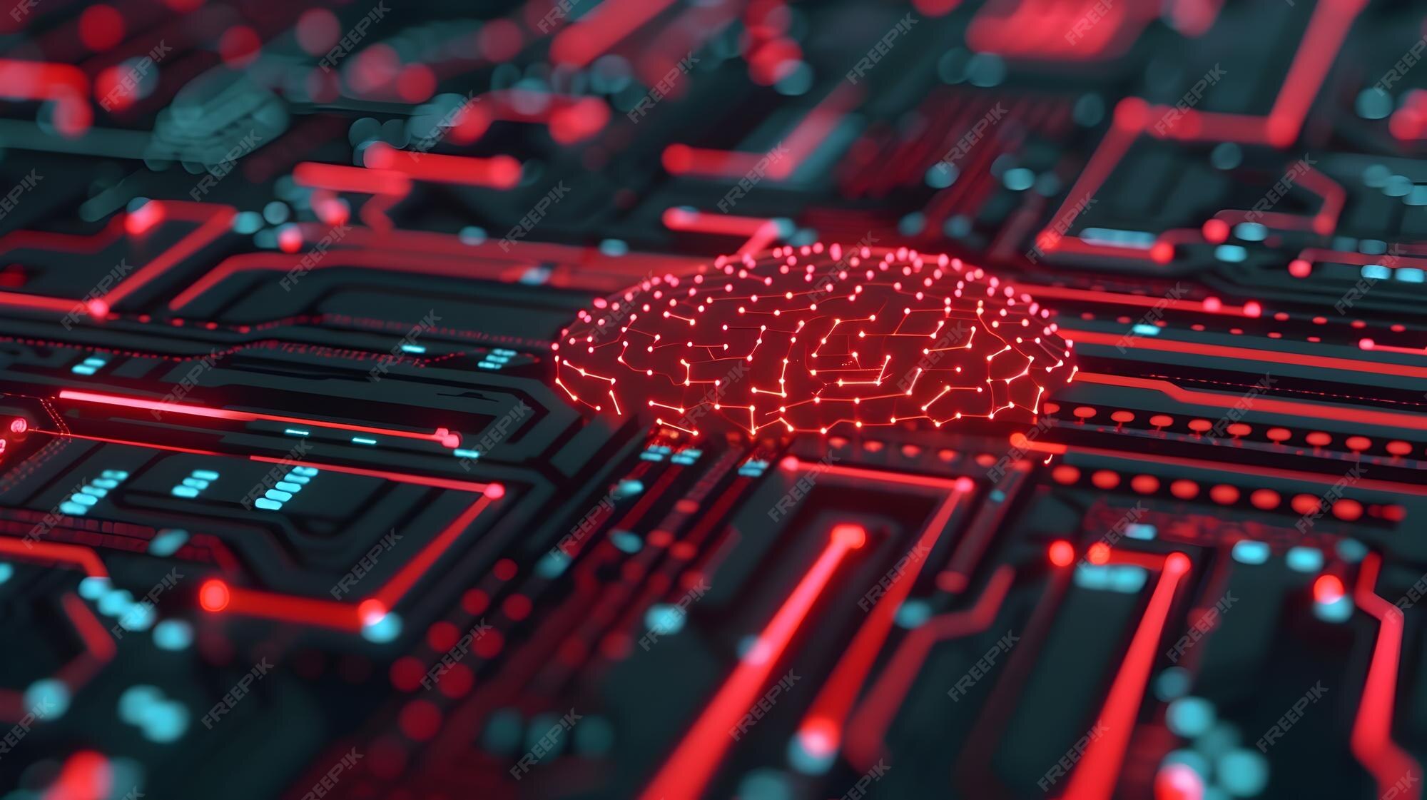 AI Driven Trading Algorithm Visualized as a Digital Brain with Flowing ...