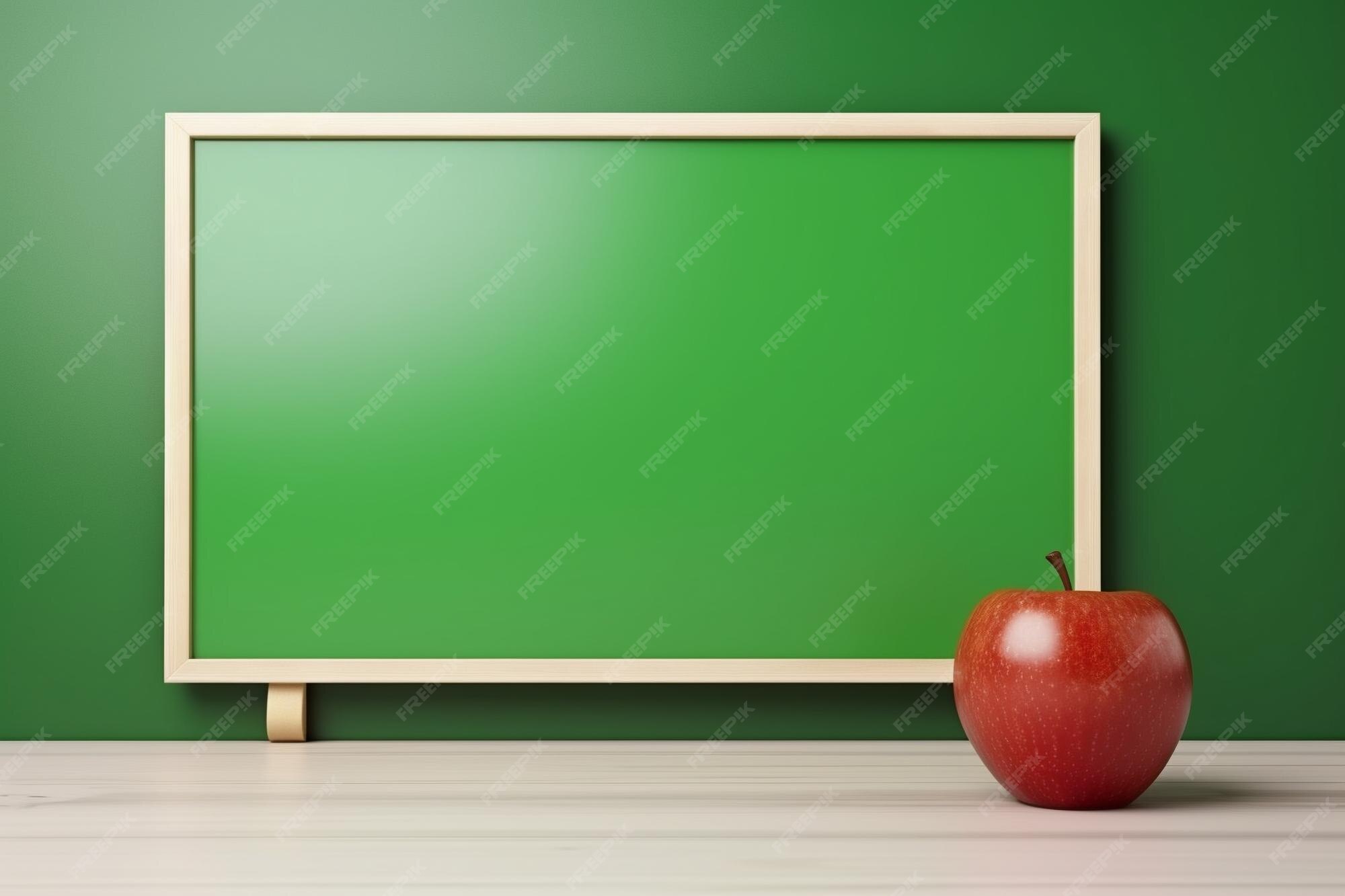 Premium Ai Image Ai Generated Blank Green Blackboard With Class Table And In Classroom Back To