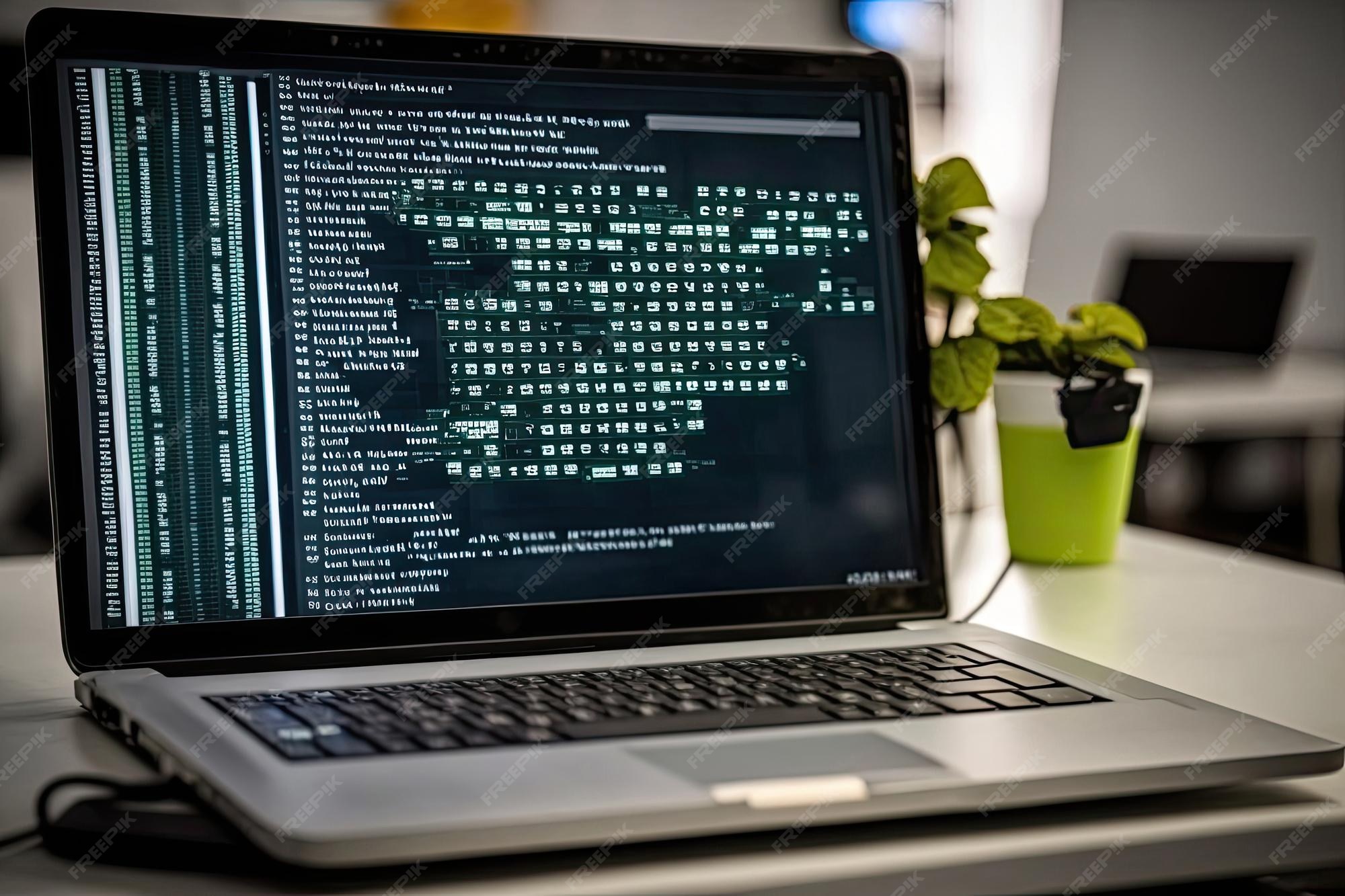 Premium Photo Ai Generated Hacker Laptop With Binary Computer Code