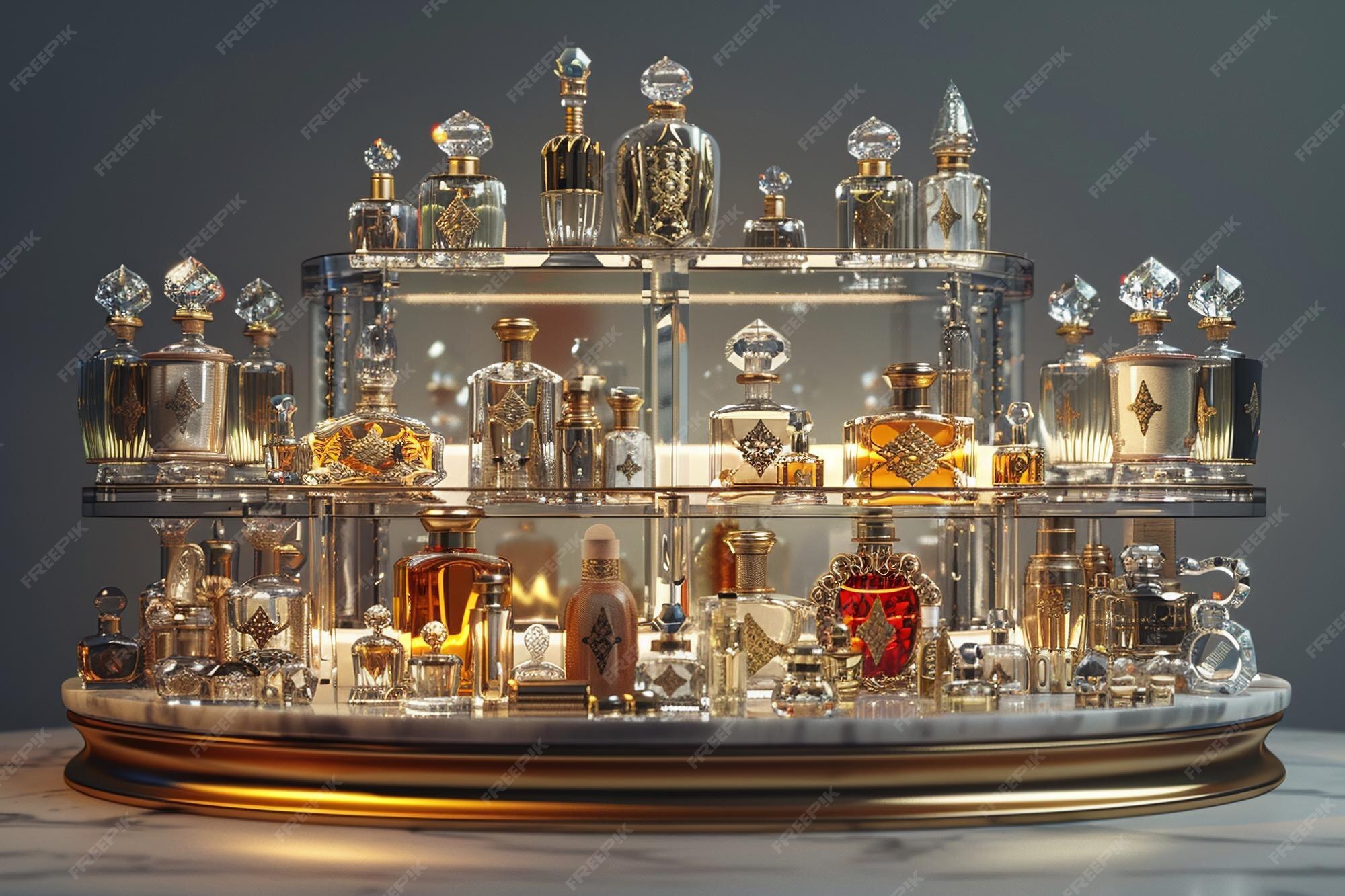 Ai generative luxury perfume display cabinet | Premium AI-generated image Ai generative luxury perfume display cabinet | Premium AI-generated image