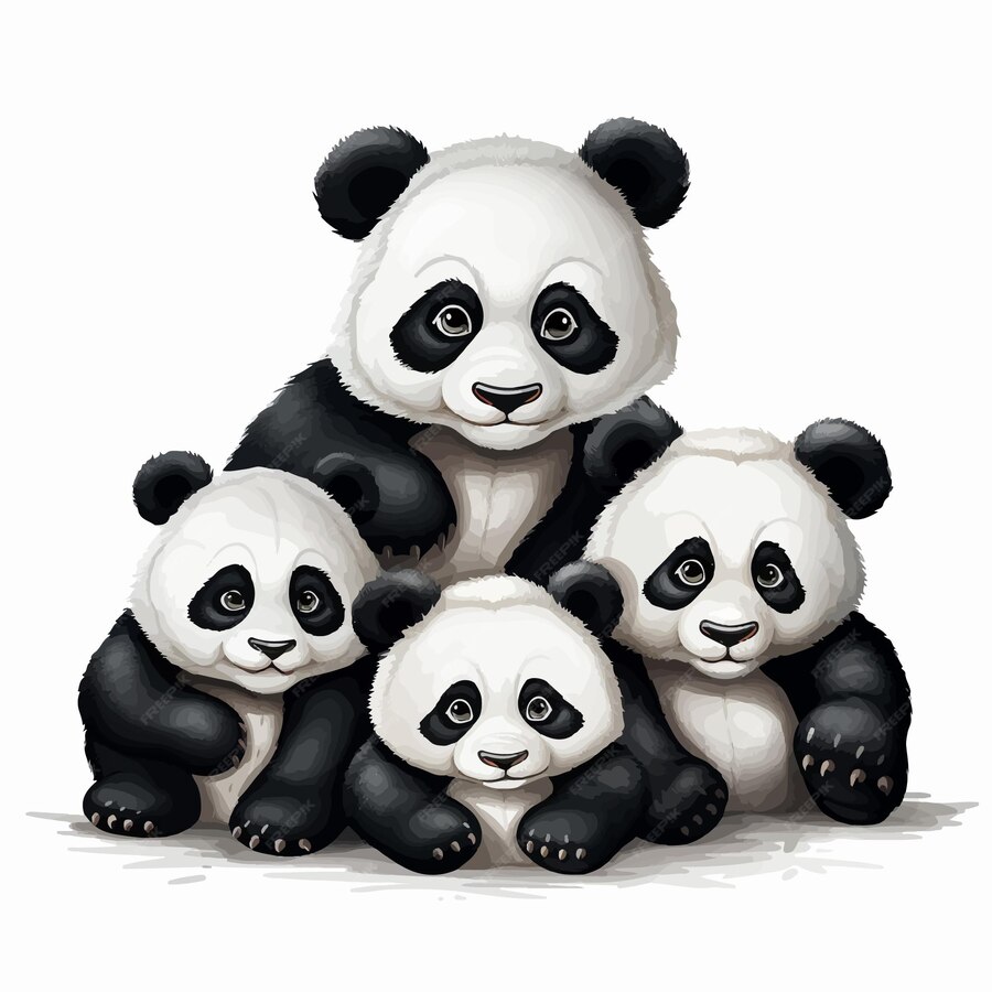 Premium AI Image | AI Group Set of Cute Adorable Pandas Illustration ... Premium AI Image | AI Group Set of Cute Adorable Pandas Illustration ...