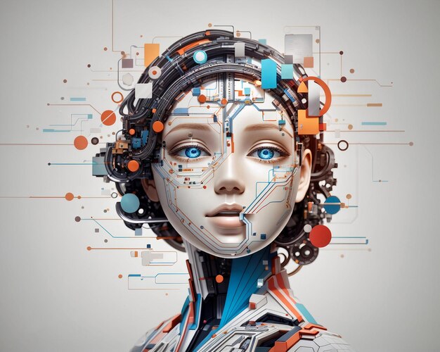 Premium AI Image | Ai intelligence human online access business data Premium AI Image | Ai intelligence human online access business data
