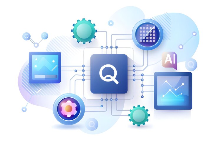 AI machine learning and QA systems icons representing the role of AI in optimizing QA systems ...