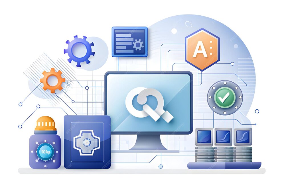 AI Machine Learning and QA Systems icons symbolize the role of AI in optimizing QA systems ...