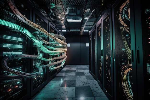 Premium AI Image | AI platform generating cables connect contemporary ... Premium AI Image | AI platform generating cables connect contemporary ...