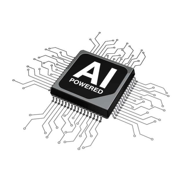 Premium Photo Ai Powered Microchip Cpu Processor With Circuit 3d