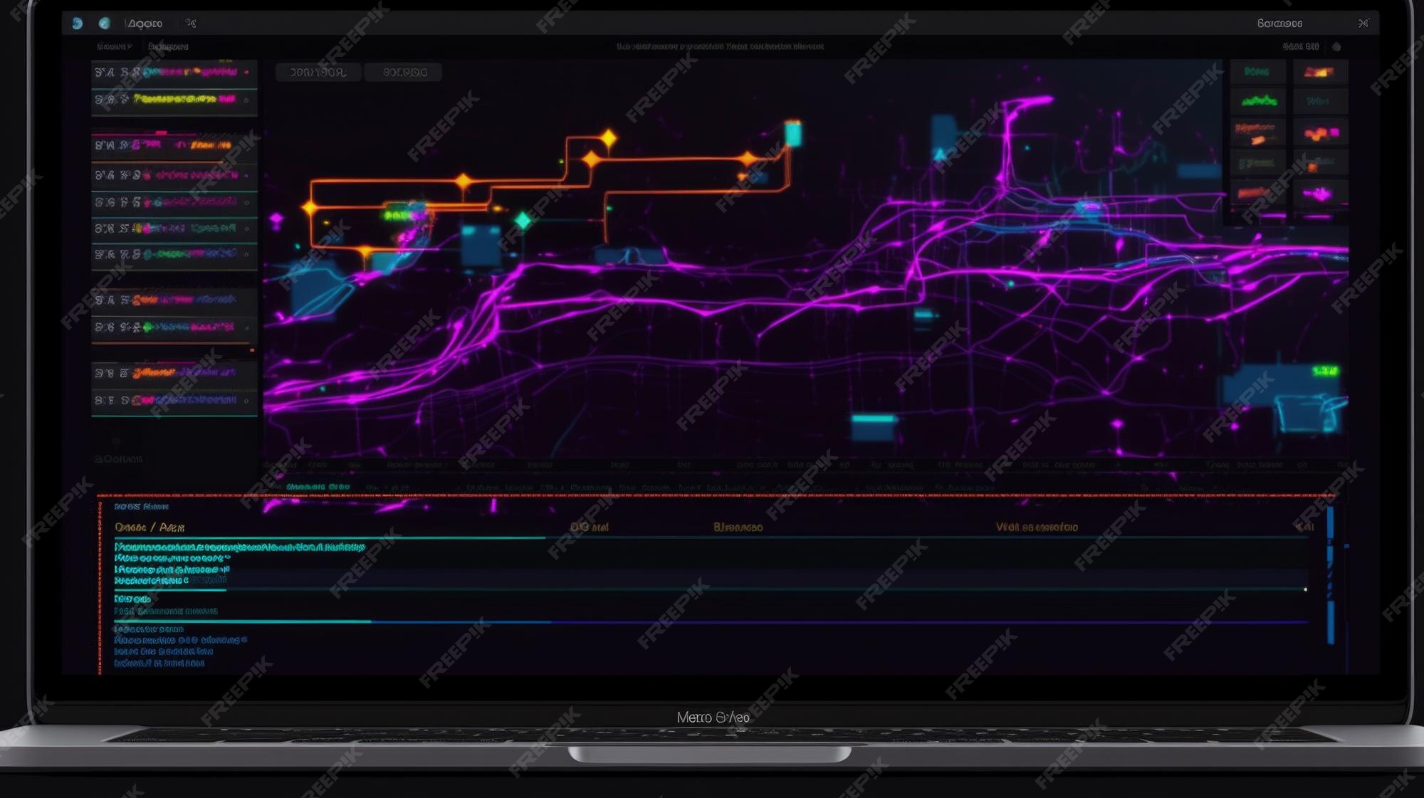 Premium Photo Ai Programming Interface With Code And Graphics Algorithm Computing On The Screen