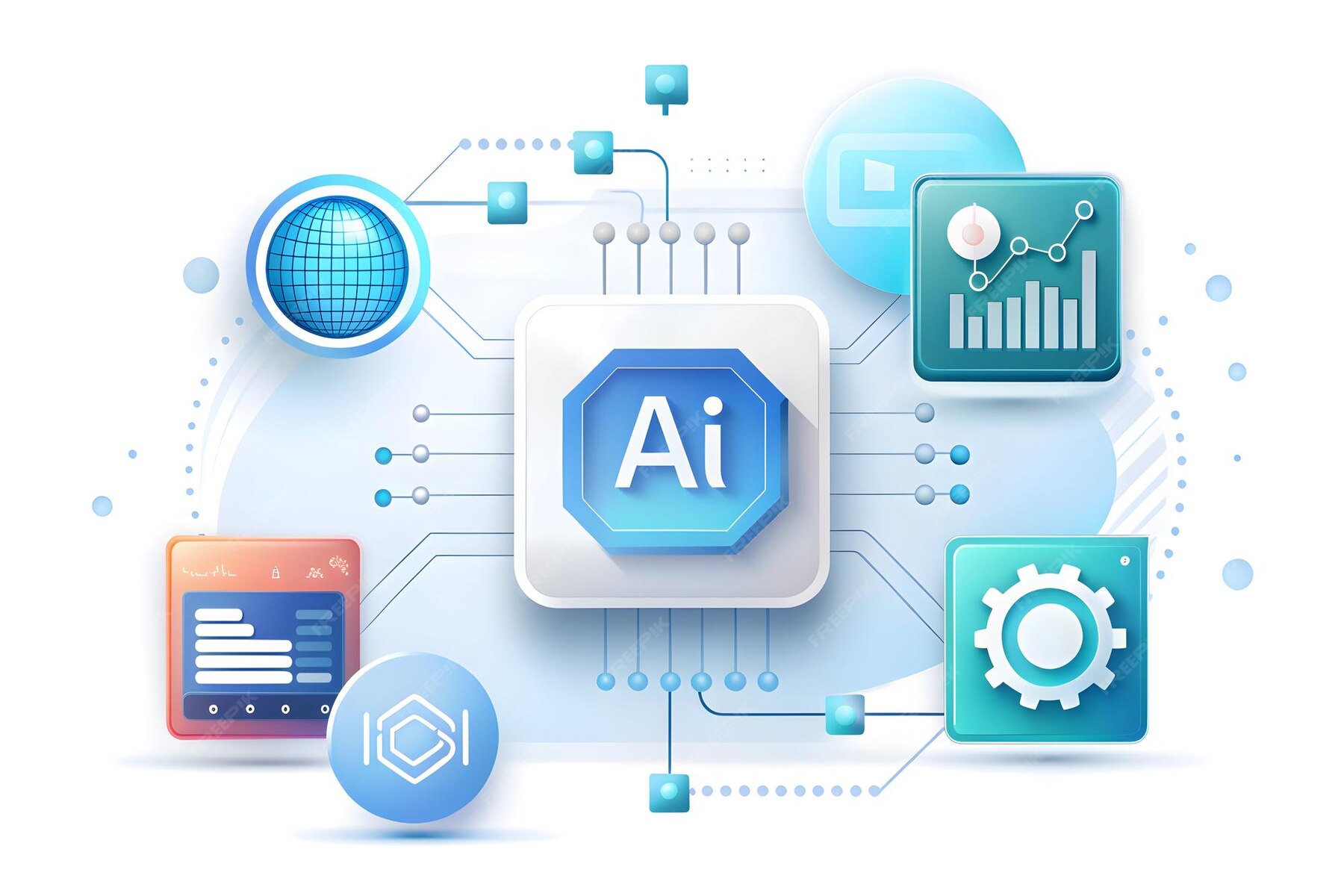 AI and QA systems concept Icon of AI machine learning and QA systems ideal for isolated vector ...