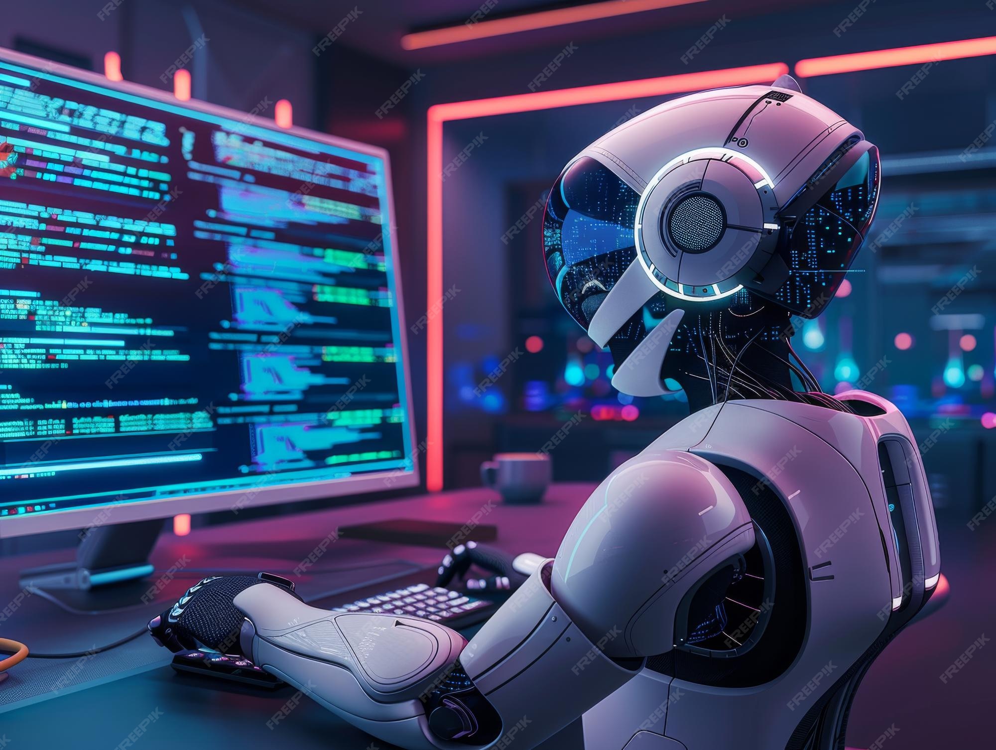 Premium Photo | AI Robot coding assistant in action to enhanced source code analysis for ...