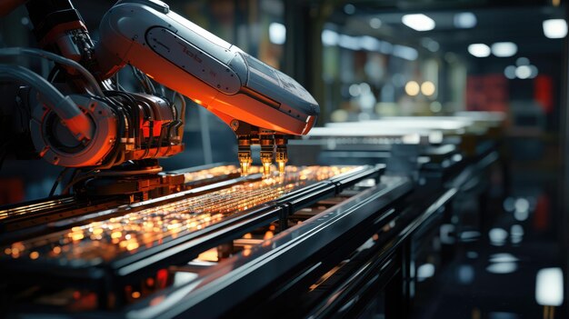 Premium Photo | AI robot machine technology inside industrial factory Premium Photo | AI robot machine technology inside industrial factory