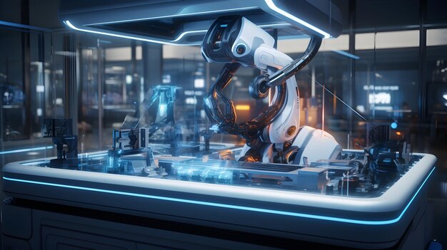 Premium Photo | AIpowered robotic systems enhancing laboratory automation Premium Photo | AIpowered robotic systems enhancing laboratory automation