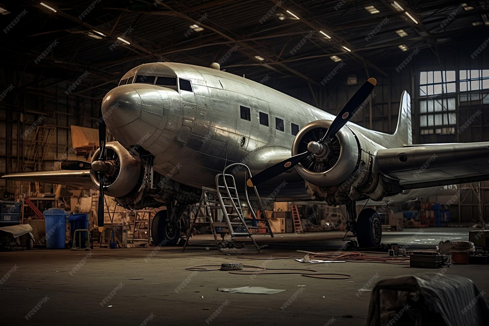 Premium AI Image | Aircraft undergoing maintenance in a hangar ... Premium AI Image | Aircraft undergoing maintenance in a hangar ...