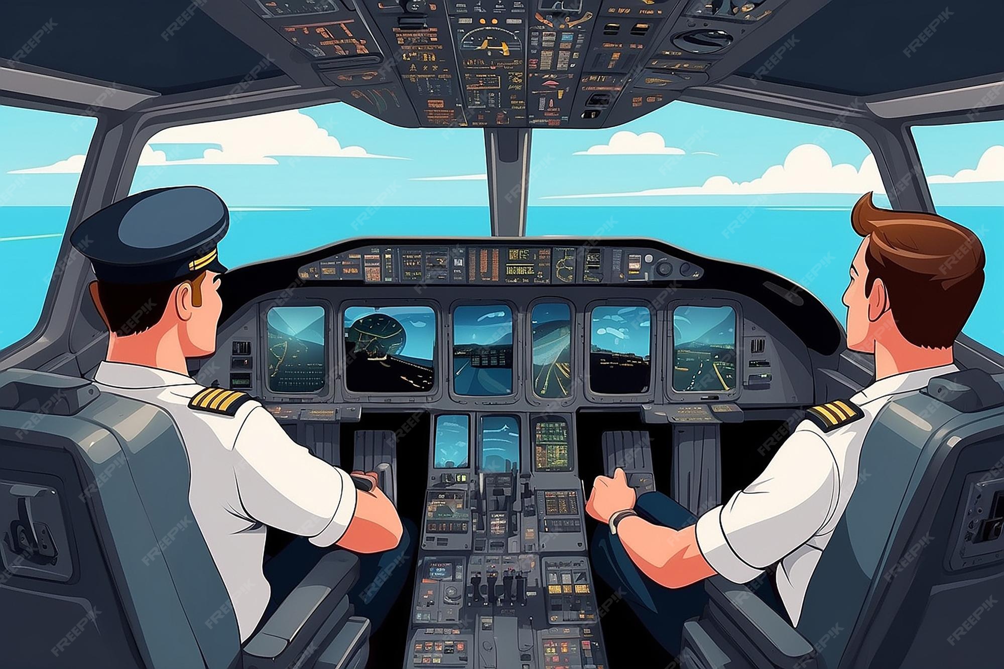 Premium Photo | Airplane cockpit Pilots sitting front of dashboard ... Premium Photo | Airplane cockpit Pilots sitting front of dashboard ...