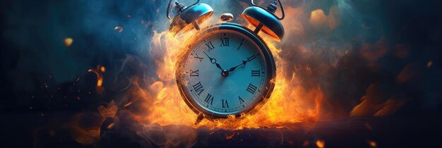 Premium AI Image | Alarm clock on fire Generative AI Premium AI Image | Alarm clock on fire Generative AI