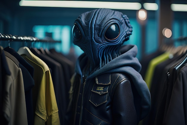 Premium Photo Alien In Clothing Store Generative Ai