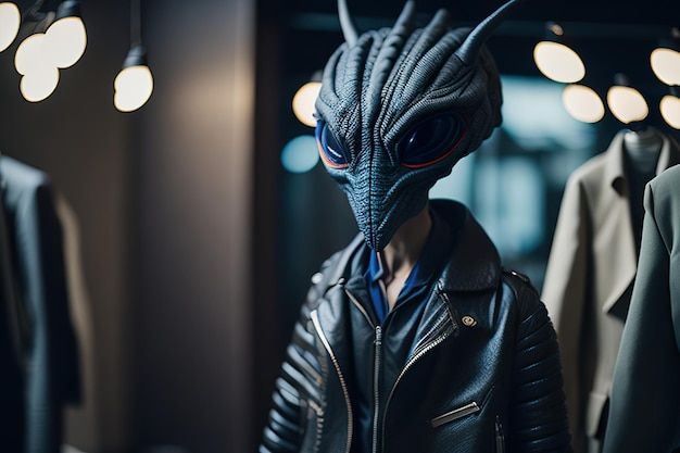 Premium Photo Alien In Clothing Store Generative Ai