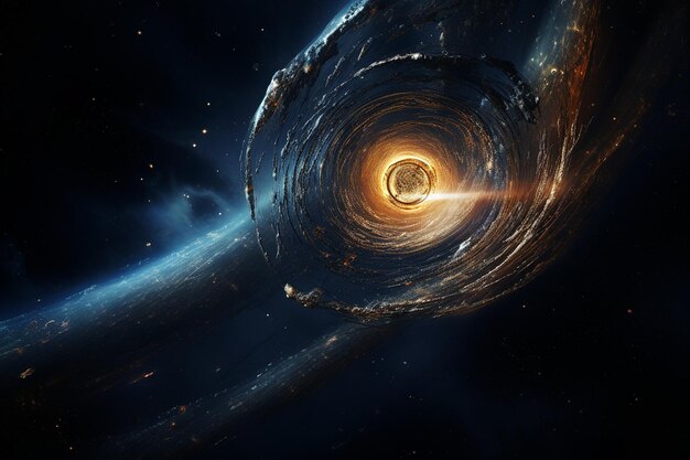 Premium Photo Alien Vessel Emerging From A Swirling Vortex In Space