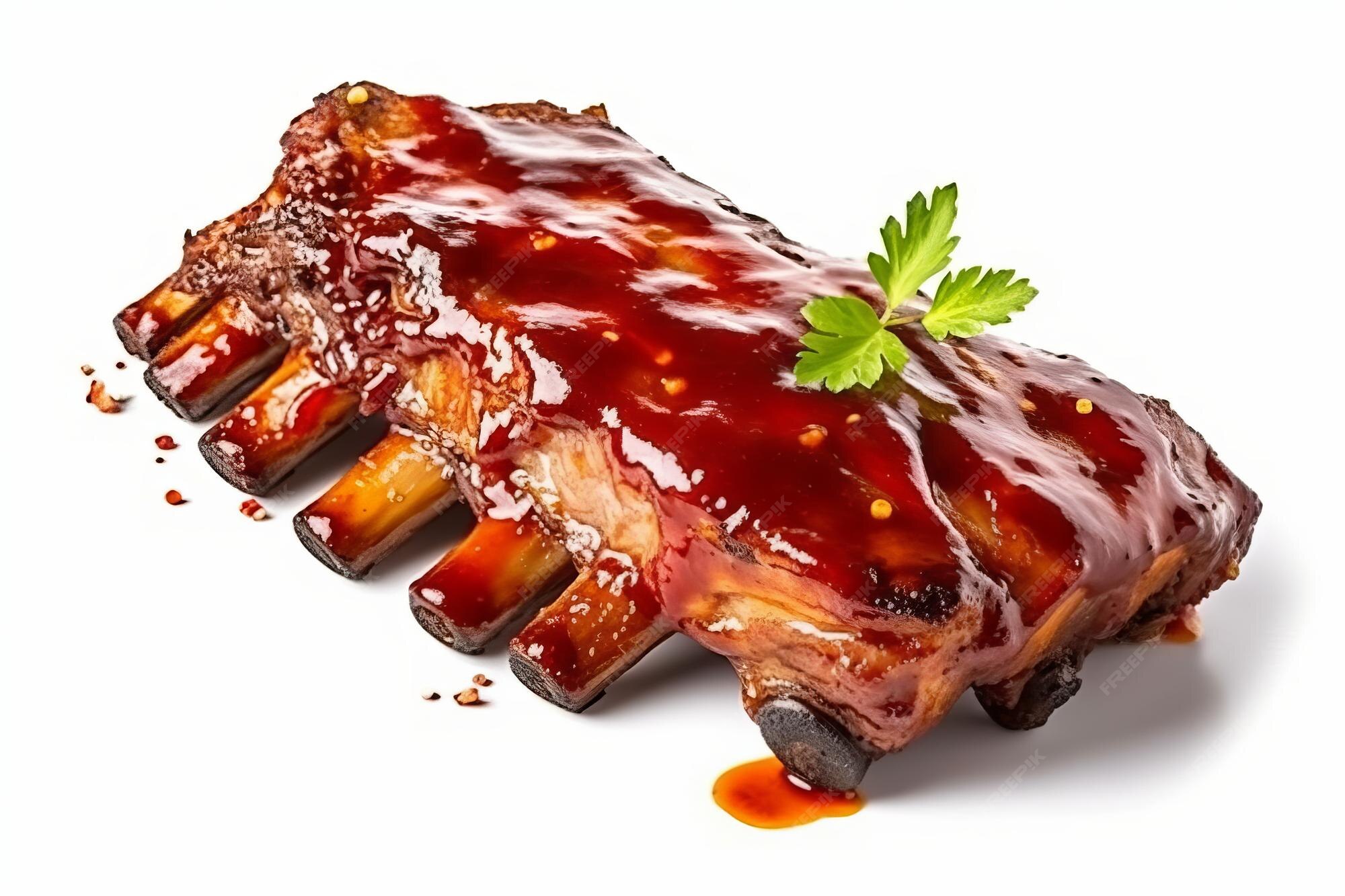 Premium Photo American Style Pork Ribs Delicious Smoked Pork Spareribs Glazed In Bbq Sauce Top
