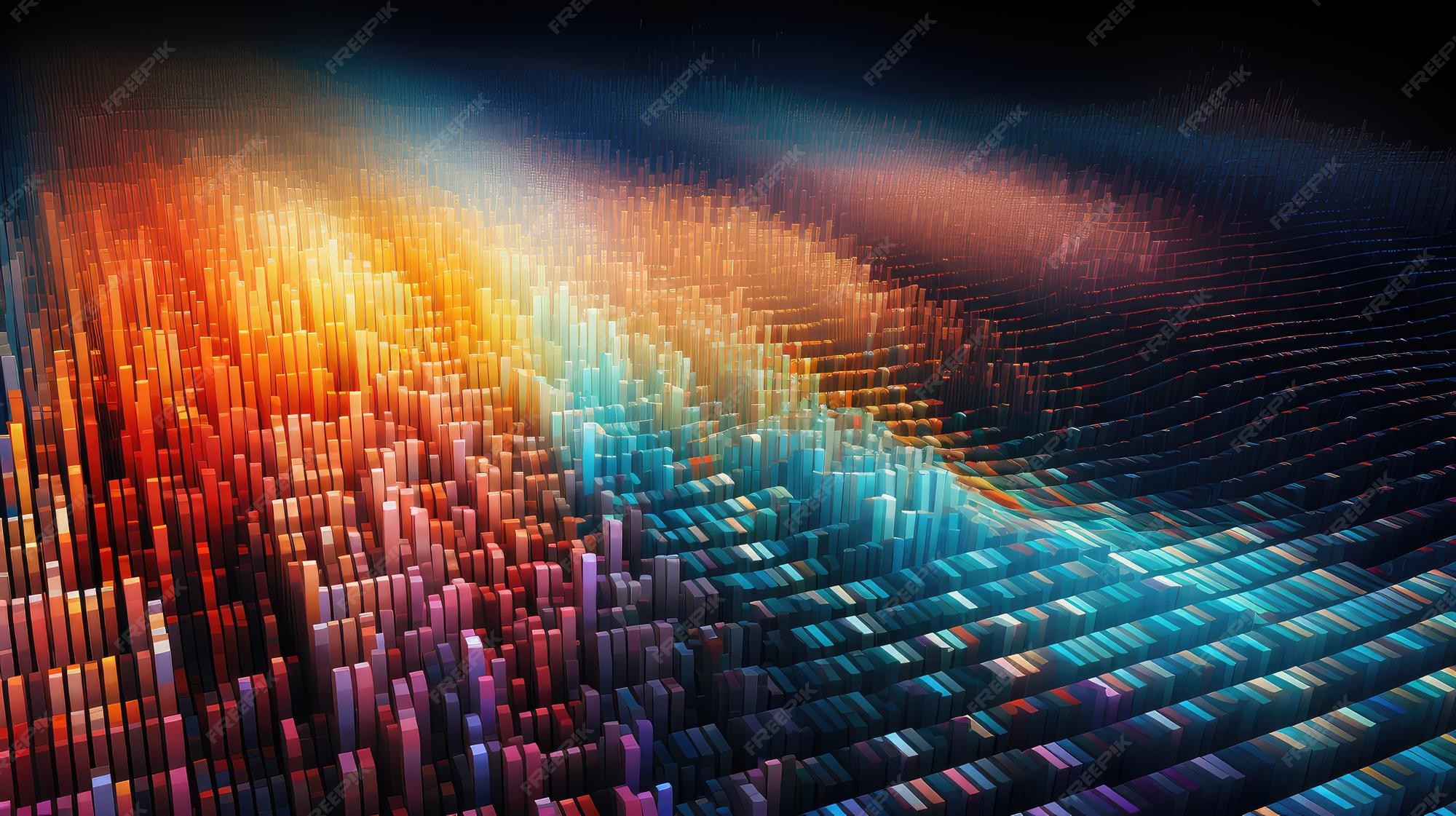 Premium Ai Image Analysis Data Sorting Convergence Illustration Wave