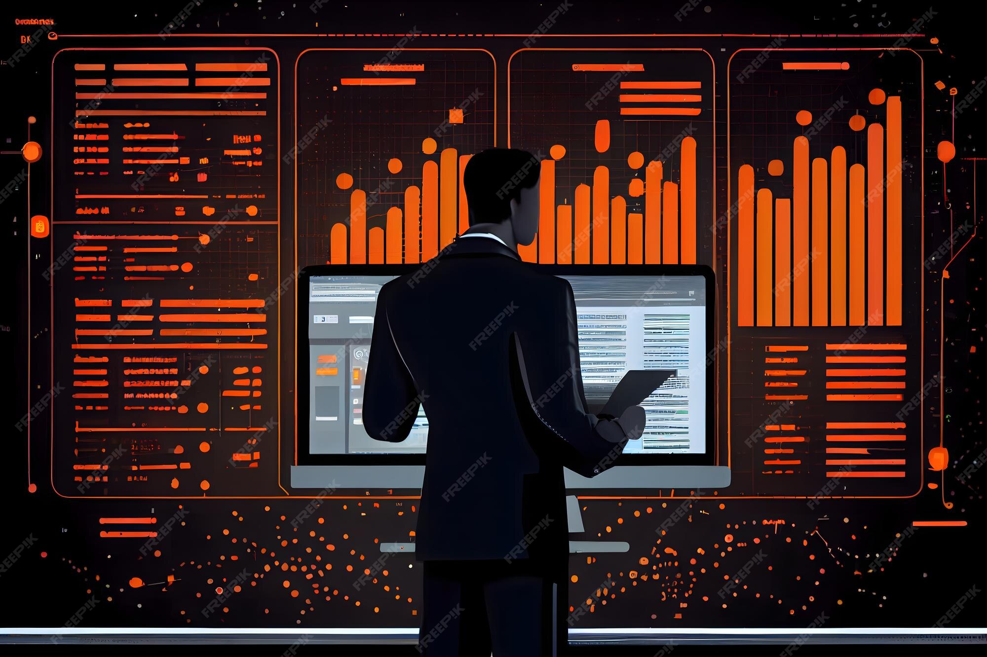 Premium AI Image | Analyst working with computer in Business Analytics ...