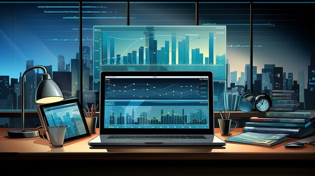Premium AI Image | Analyzing and Charting Data from Document Premium AI Image | Analyzing and Charting Data from Document