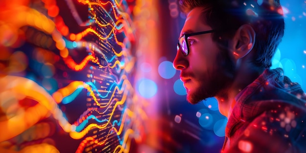 Premium Photo | Analyzing data coding and monitoring digital displays A ...