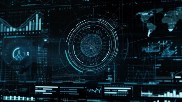 Premium Photo | Analyzing and loading data with digital HUD Display ...