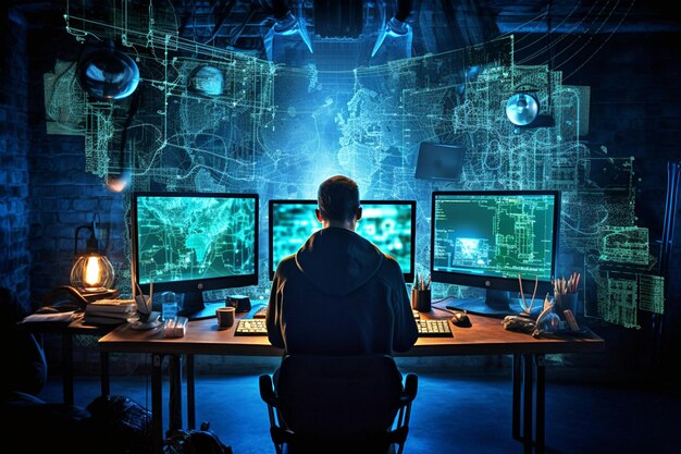 Premium Photo Analyzing Operational Data A Man Trader Is Using A