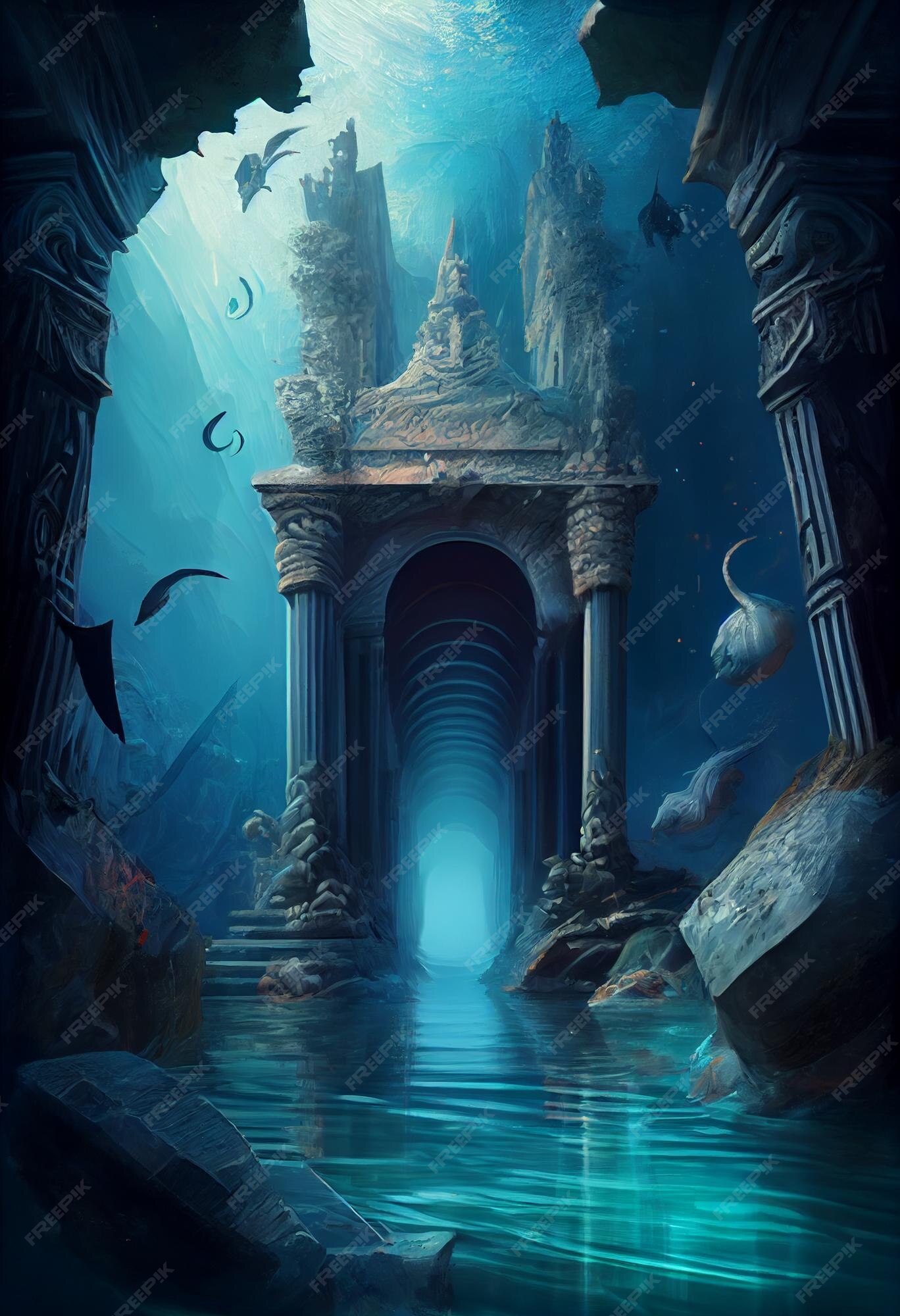 Premium Photo | Ancient civilizations underwater AI generated Premium Photo | Ancient civilizations underwater AI generated
