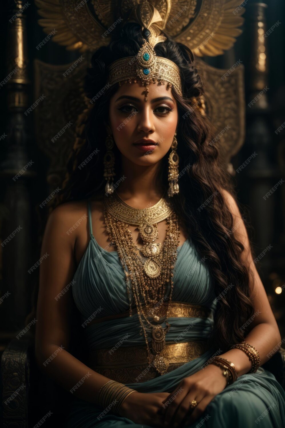 Premium Ai Image Ancient Sumerian Mythology Inannaancient Sumerian Mythological Goddess