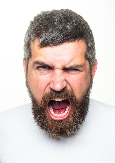Premium Photo | Angry barber with long beard and moustache in ... Premium Photo | Angry barber with long beard and moustache in ...