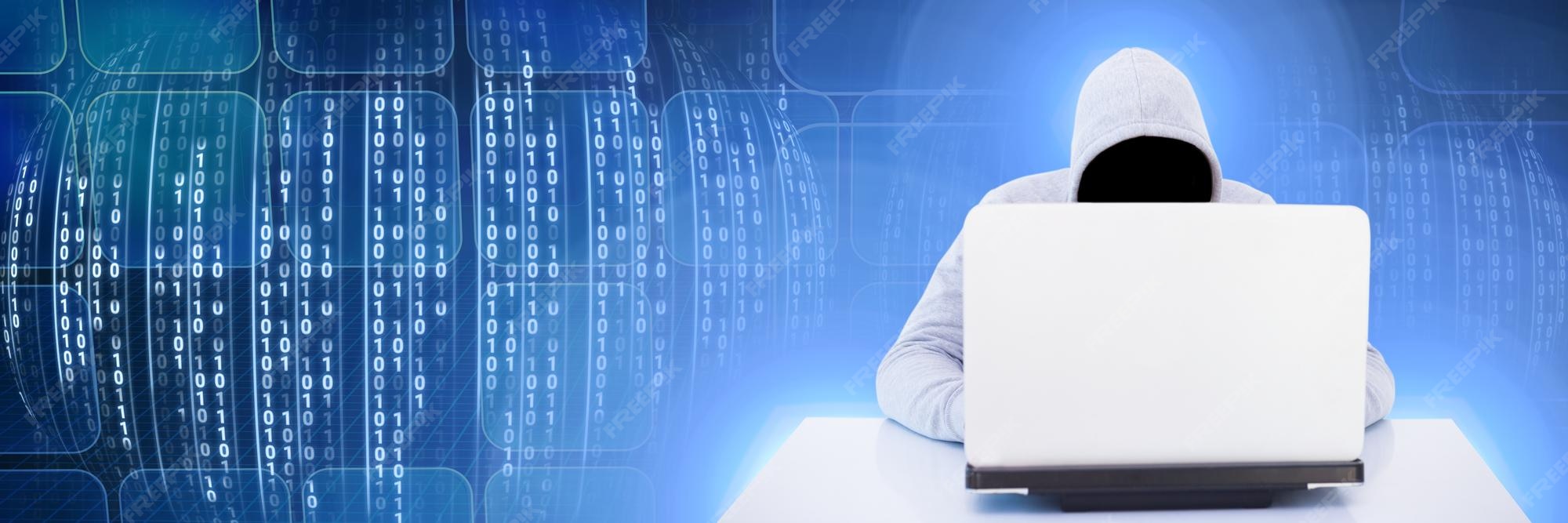 Premium Photo Anonymous Hacker With Computer Code Binary Interface 2462
