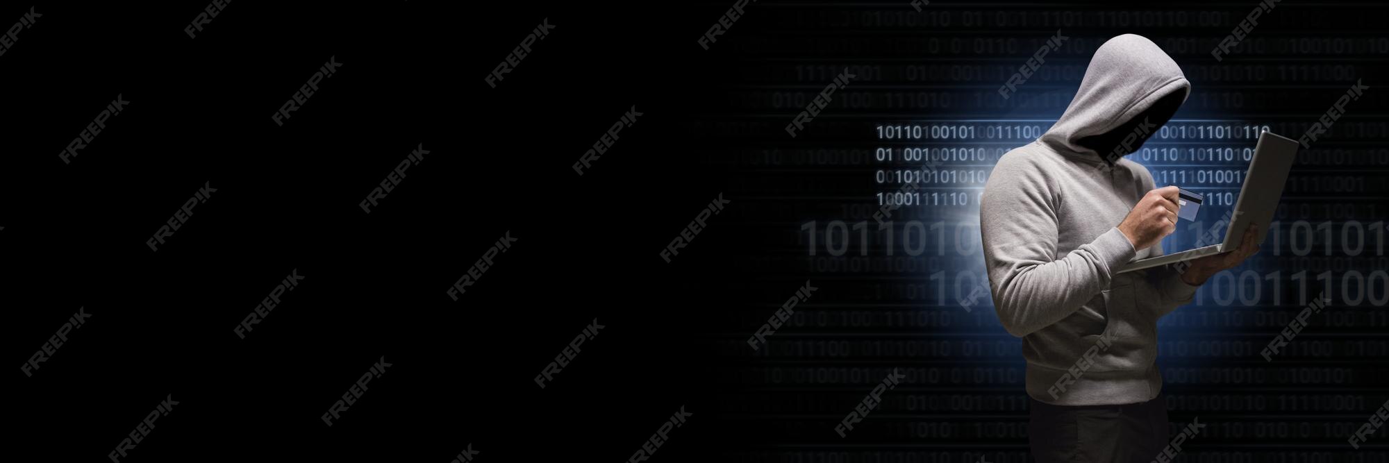 Premium Photo | Anonymous hacker with computer code binary interface