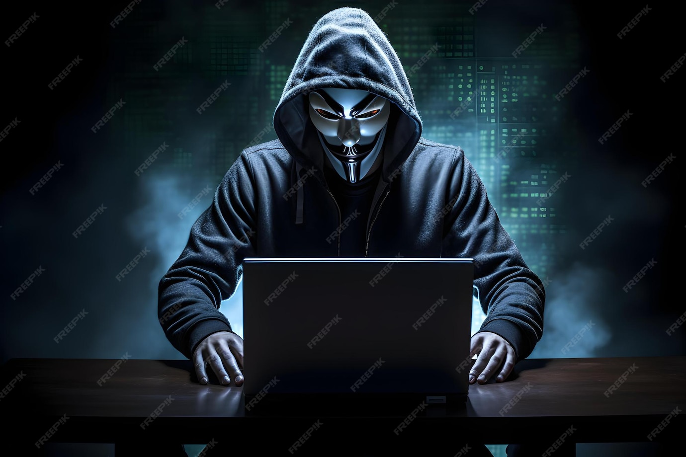 Premium Photo | Anonymous hacker with computer symbolizing cybercrime ...