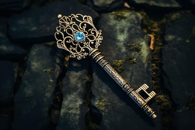Premium AI Image | Antique magic key Premium AI Image | Antique magic key