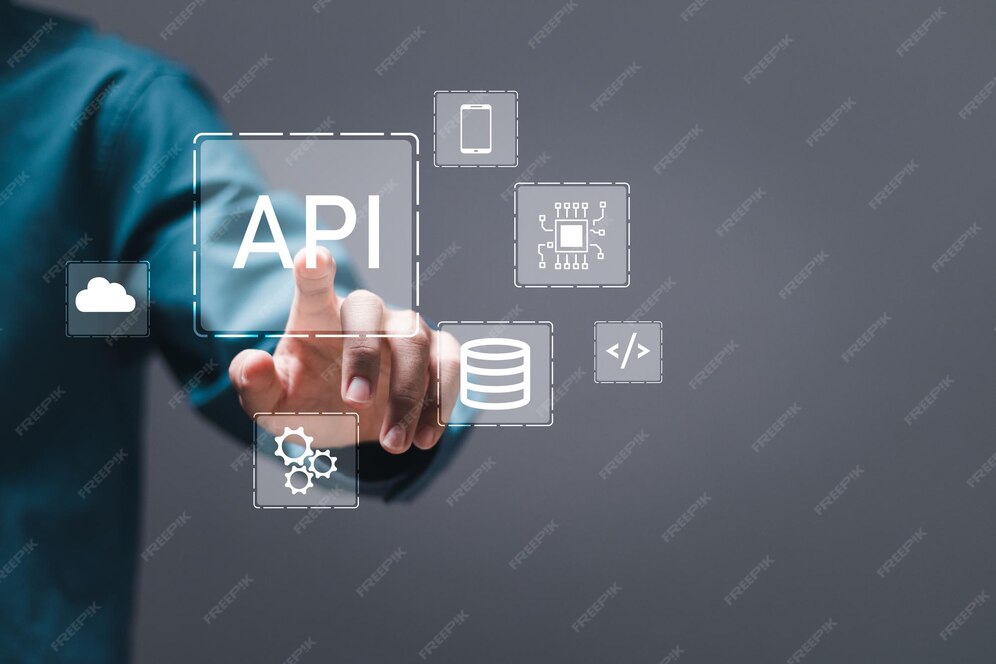 Premium Photo | API Application Programming Interface concept Man touch ...