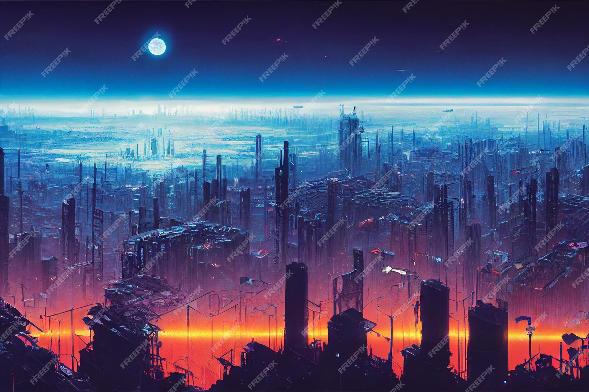 Premium Photo | Apocalyptic Cyberpunk City Concept Art Illustration Premium Photo | Apocalyptic Cyberpunk City Concept Art Illustration