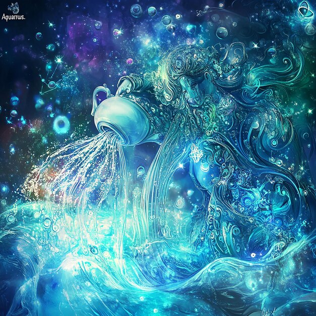 Aquarius zodiac illustration | Premium AI-generated image Aquarius zodiac illustration | Premium AI-generated image