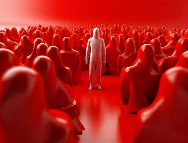 Premium AI Image | arafed man standing in a large group of red people ... Premium AI Image | arafed man standing in a large group of red people ...