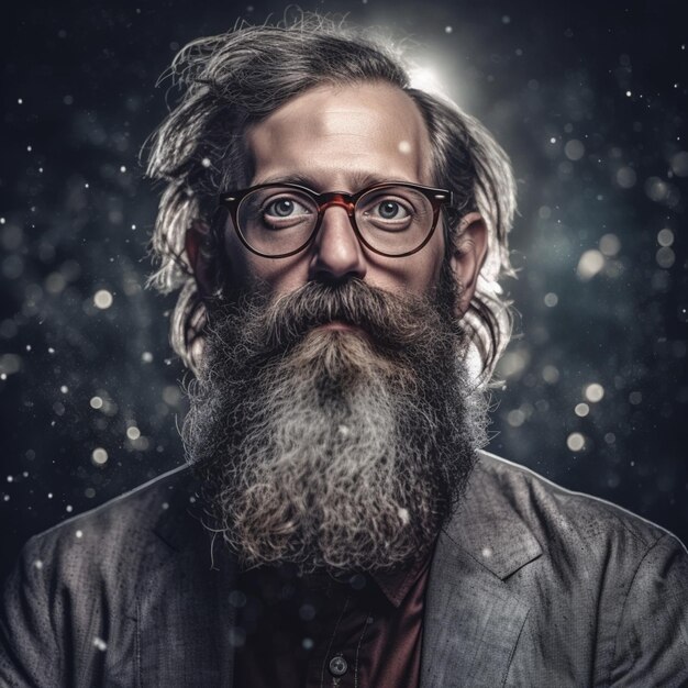 Premium Photo Arafed Man With A Beard And Glasses In A Suit Generative Ai