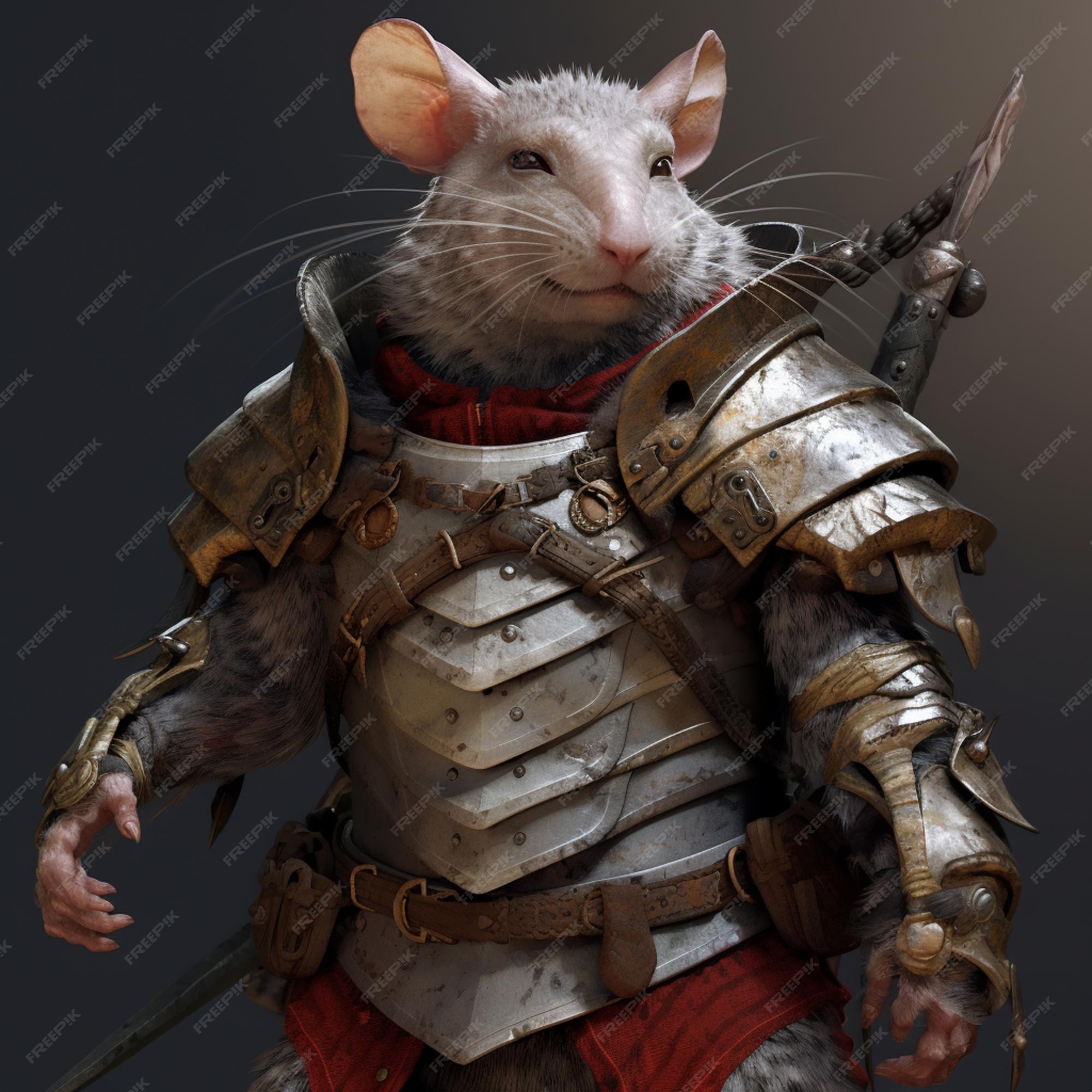 Premium AI Image | arafed rat dressed in armor with a sword and shield ... Premium AI Image | arafed rat dressed in armor with a sword and shield ...