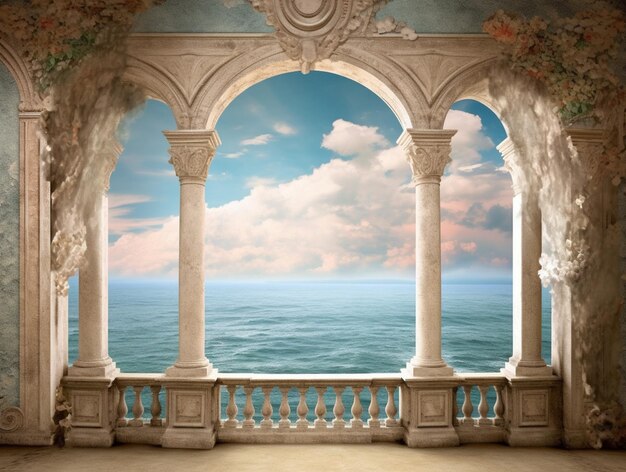 Premium AI Image | Arafed view of a balcony with a view of the ocean ... Premium AI Image | Arafed view of a balcony with a view of the ocean ...