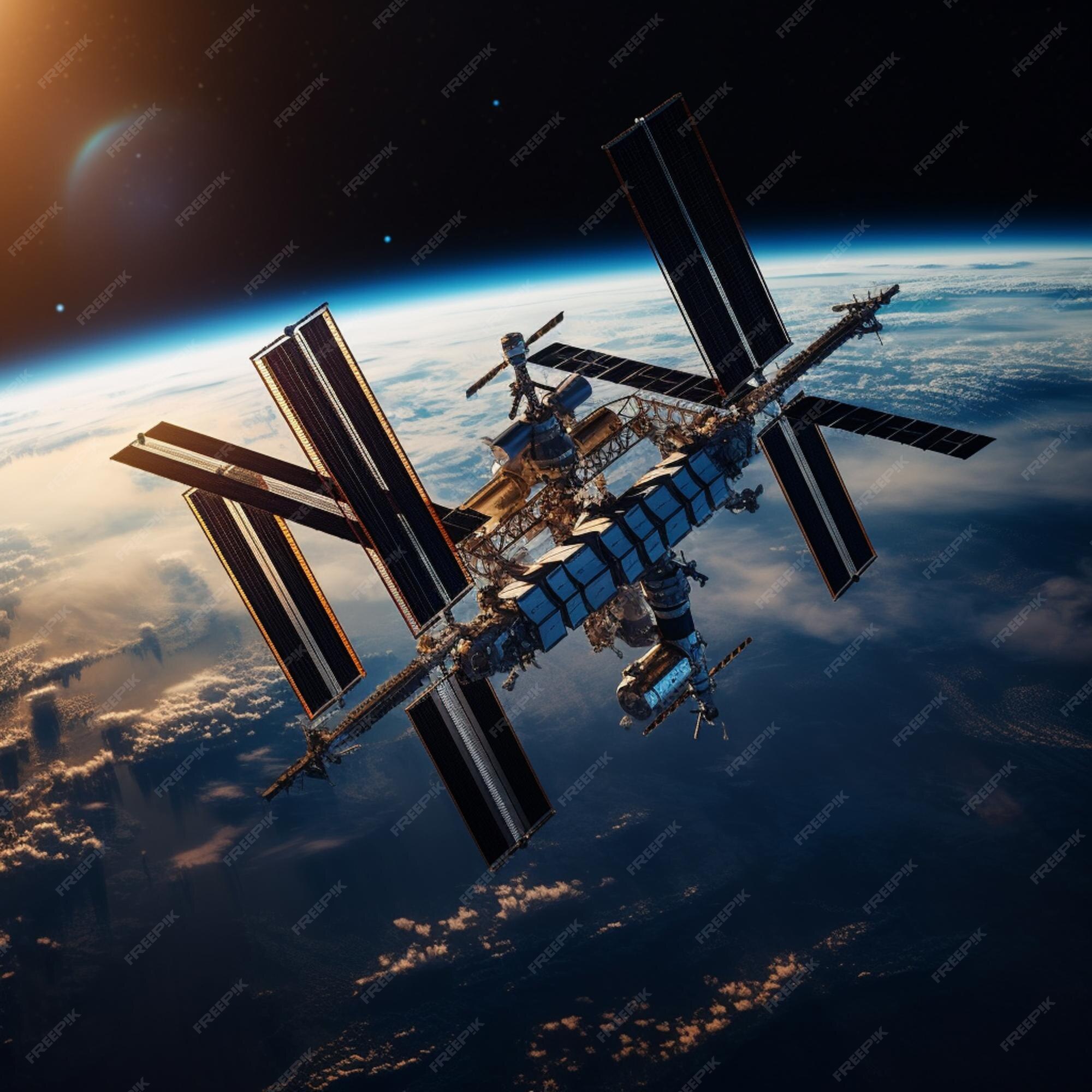 Premium AI Image | Arafed view of the international space station in ... Premium AI Image | Arafed view of the international space station in ...