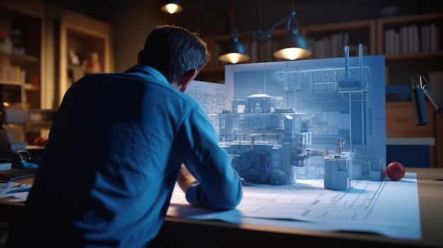 Premium AI Image | Architect designing building using blueprints ai ... Premium AI Image | Architect designing building using blueprints ai ...
