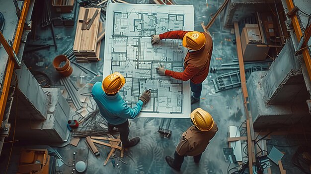 Architects Discussing Construction Plans and Measuring Blueprints ... Architects Discussing Construction Plans and Measuring Blueprints ...