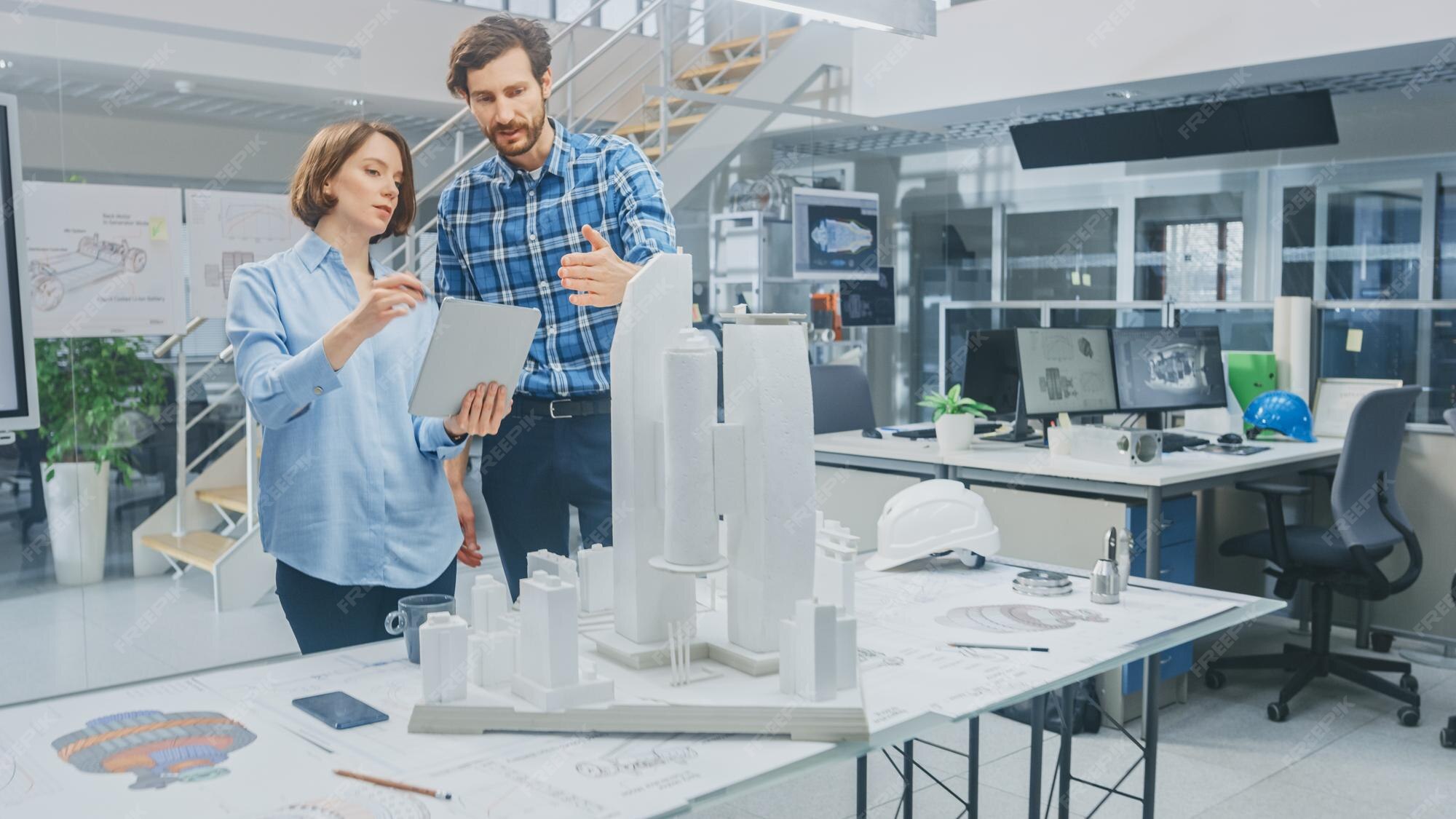 Premium Photo | In Architectural Bureau Architect and Engineer Talking ...