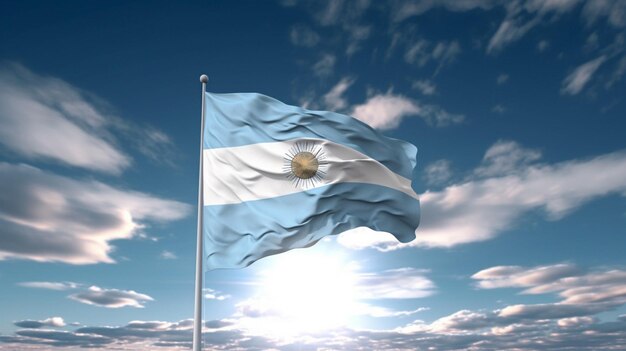 Premium Ai Image Argentinas Flag Flying High