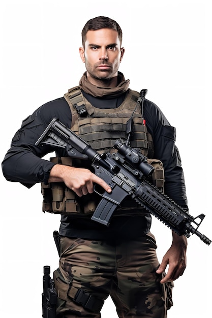 Premium Photo | Armed Soldier Ready for Action AI Generated Premium Photo | Armed Soldier Ready for Action AI Generated