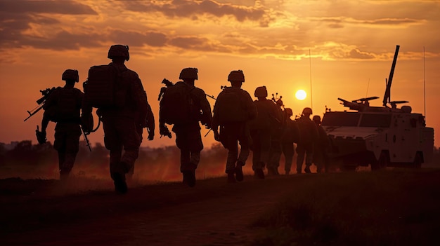 Premium AI Image | Army soldiers moving forward Generative Ai Premium AI Image | Army soldiers moving forward Generative Ai